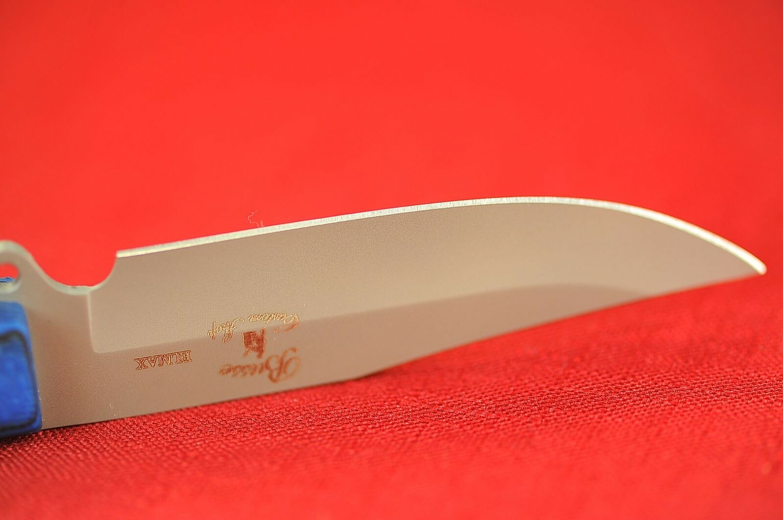 Busse Custom Short 3.5" Doublecut Hollow Saber Ground Bowie Blade Blue ...