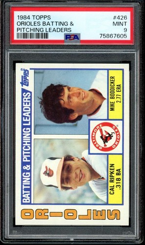 1984 Topps #426 Cal Ripken Jr./Mike Boddicker Orioles Team HOF PSA 9 ...