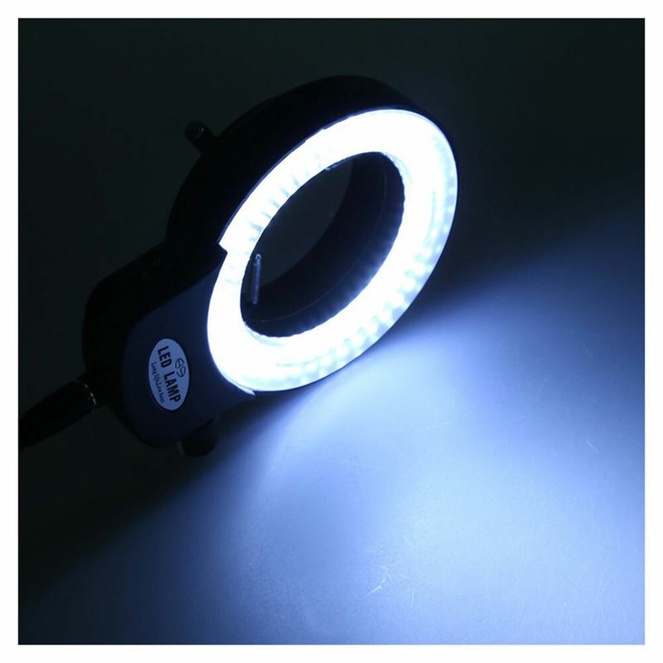 144 LED Bulbs Microscope Ring Light Illuminator Lamp US Plug Adjustable ...