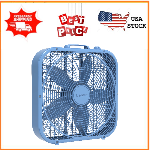 Lasko 20" Cool Colors 3-Speed Box Fan with Weather-Resistant Motor Blue ...
