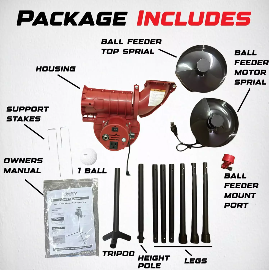 Sports Slider Lite 360 Baseball Pitching Machine with Automatic Ball ...