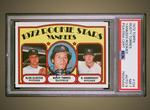 1972 Topps #124 Rusty Torres Rookie NY Yankees Dual Graded PSA 7 Auto ...