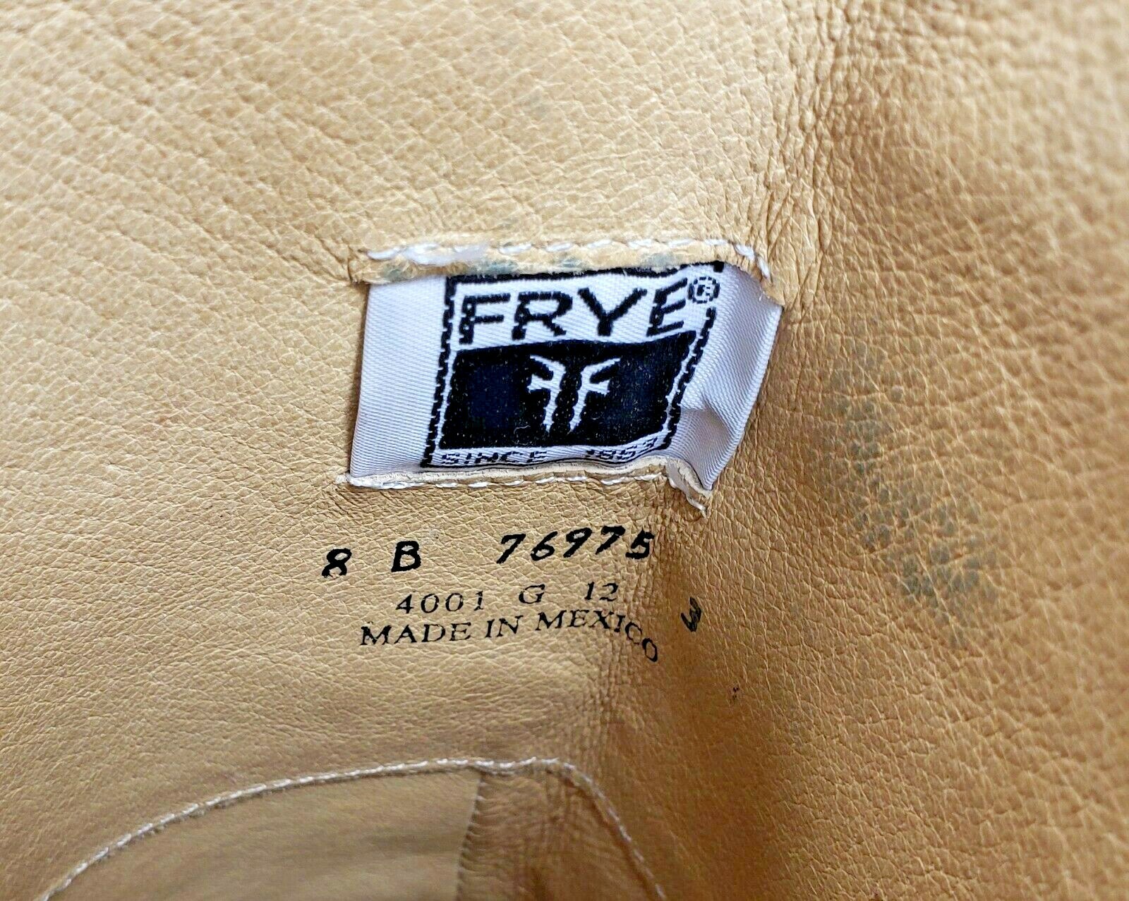 Frye 17-Inch Tall Knee Hi Brown Leather Harness Biker Motorcycle Boots ...