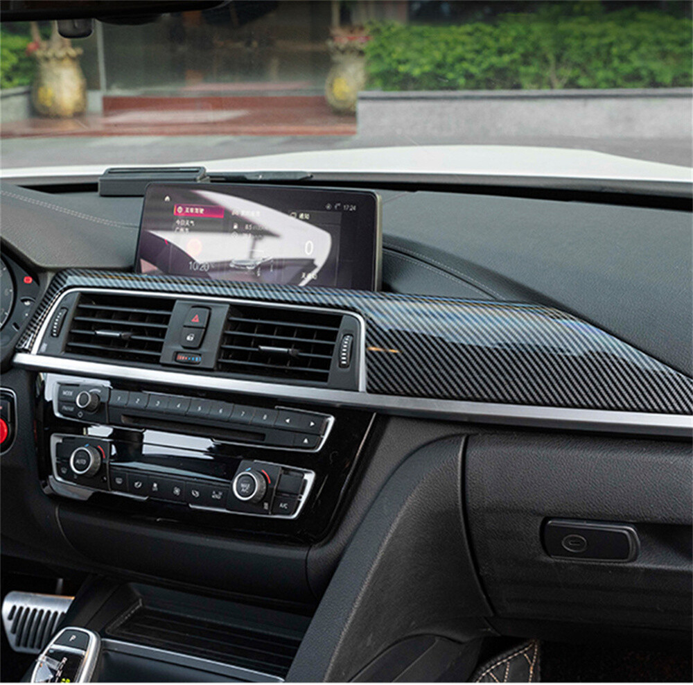 2x Carbon Fiber Look Center Console Dashboard Panel Cover For BMW 3 ...