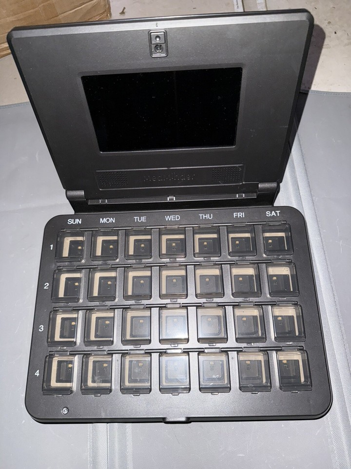 Medminder Jon Locking Automatic Pill Dispenser w/Clear Lids 28 Read ...