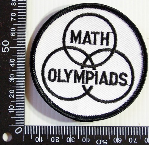 VINTAGE MATH OLYMPIADS EMBROIDERED SOUVENIR PATCH WOVEN CLOTH SEW-ON ...