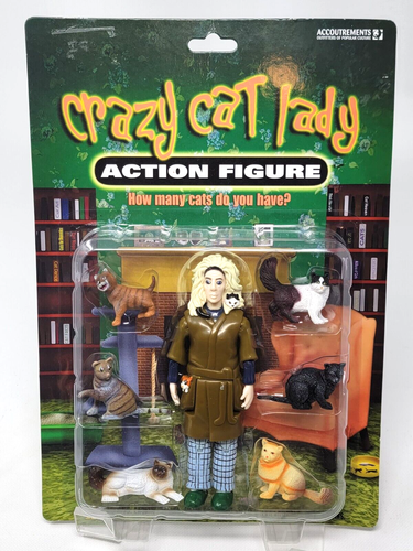 NEW Sealed Crazy Cat Lady Action Figure With 6 Cats 2004 by ...