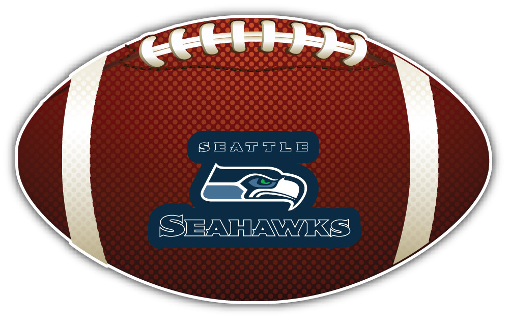 Seattle Seahawks NFL Logo Ball Car Bumper Sticker Decal - 9'',12'' or ...