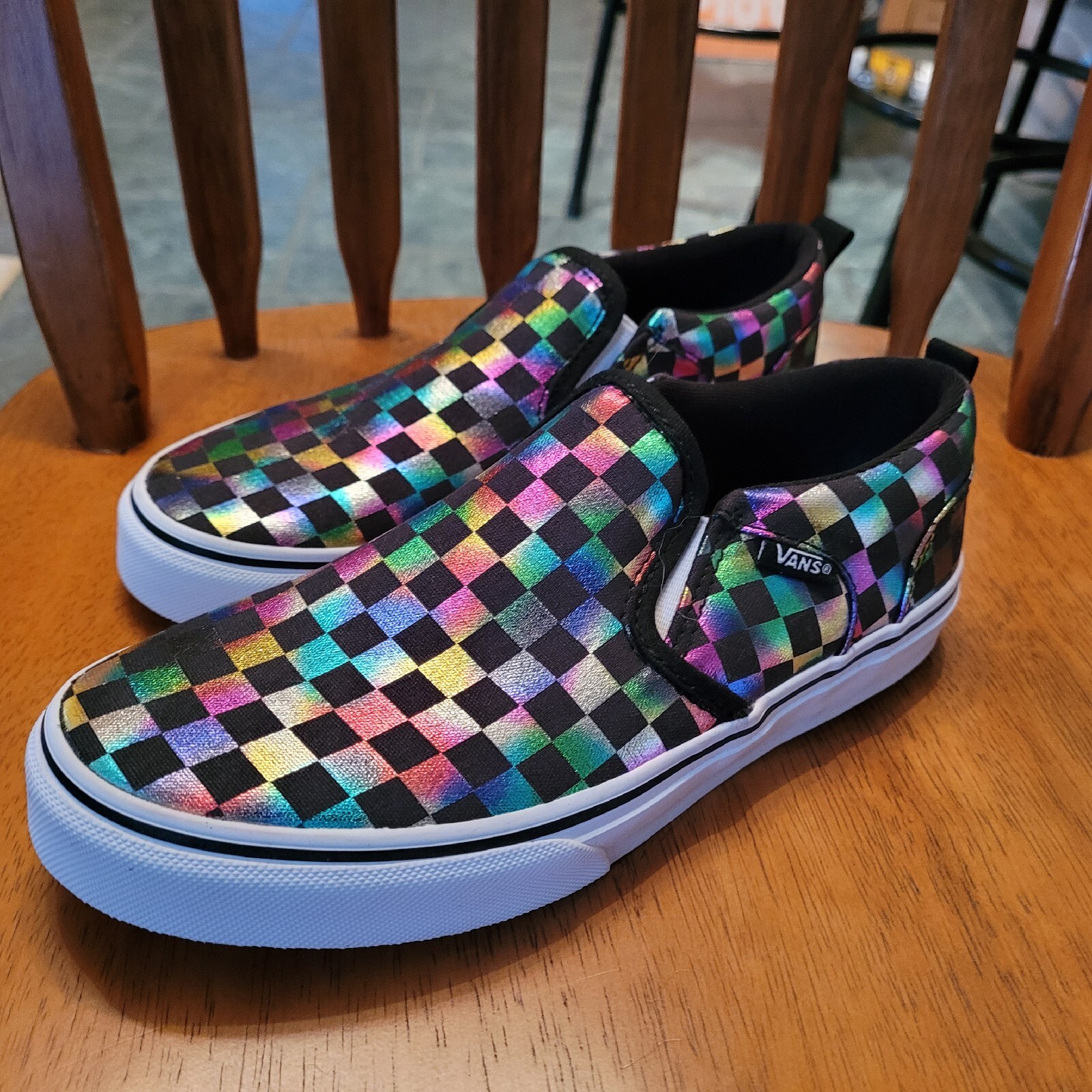 Metallic Checkered Vans