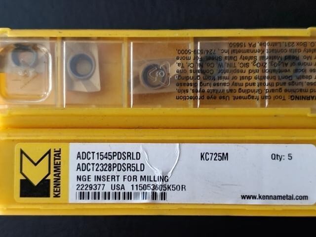 KENNAMETAL CARBIDE INSERTS ADCT1545PDSRLD / ADCT 2328PDSR5LD KC725M ...