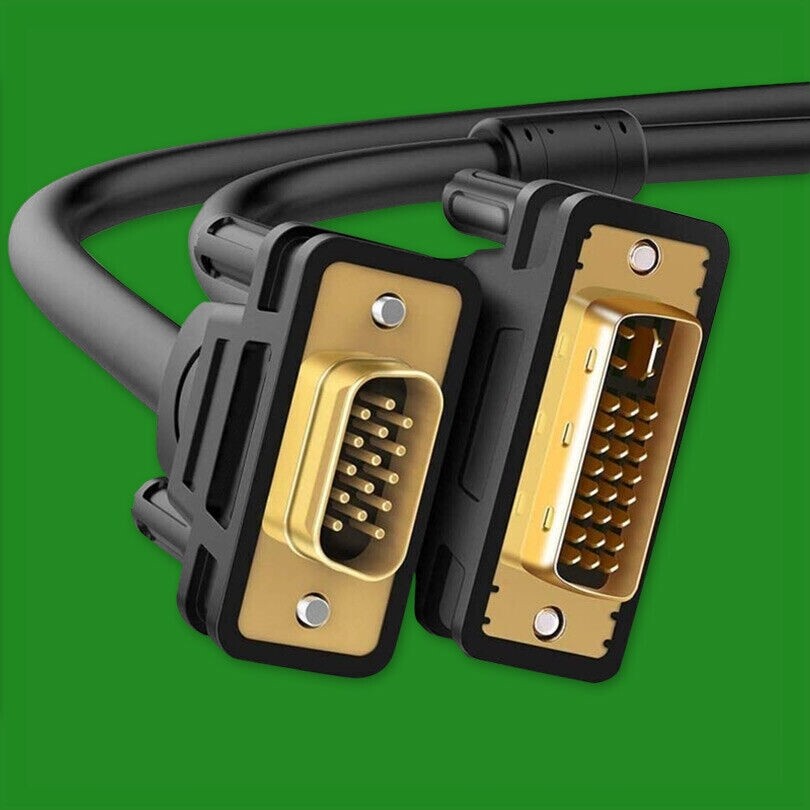 1x 2m DVI-I Male to VGA male Computer PC Monitor Lead Cable Plug Black ...