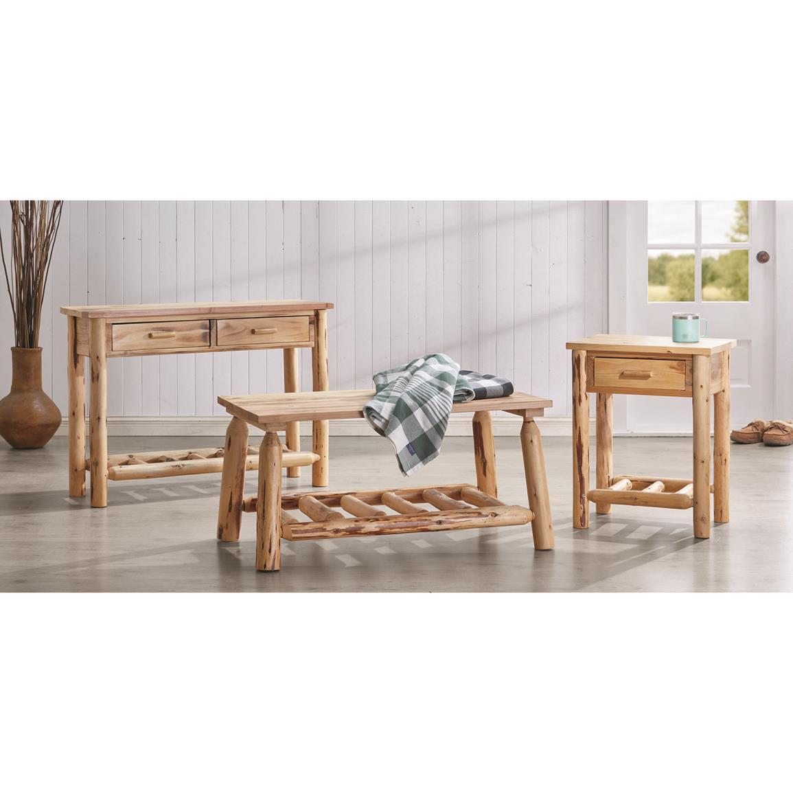 Castlecreek Log Sofa Table | Baci Living Room