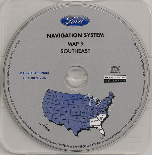 03 04 05 06 Ford Expedition Escape Navigation Map Southeast Cover AL GA ...