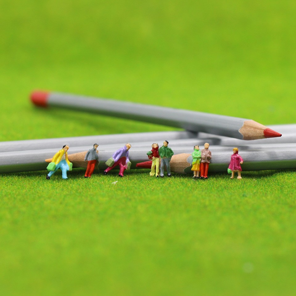 P150W 100pcs Model Trains N Scale 1:150 People Painted Figures ...