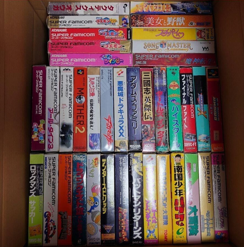 Nintendo Super Famicom Soft Lot 80 Set w/ Box Dragon Quest Castlevania ...