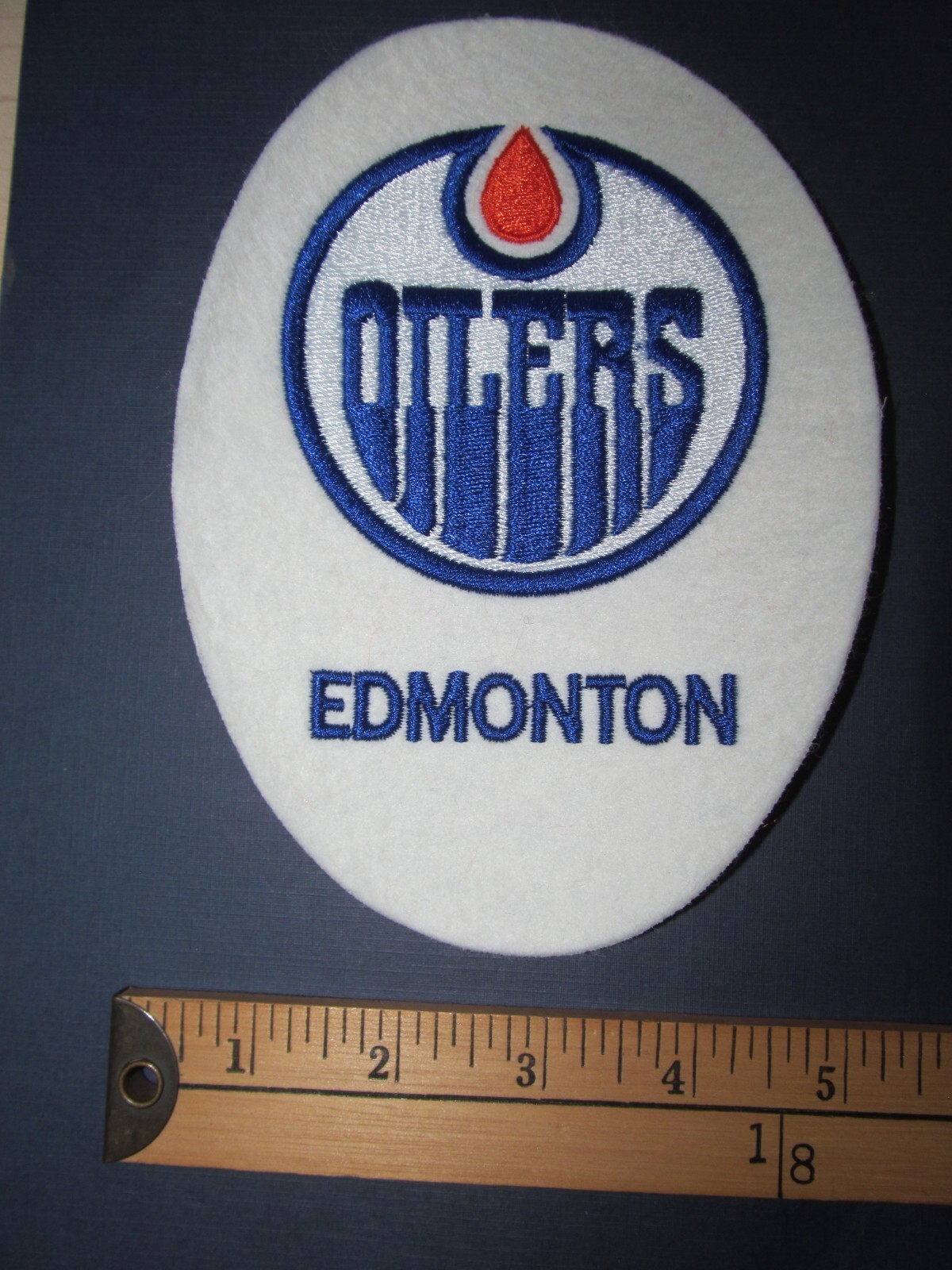 1 RARE 80s VARSITY STYLE NHL WHA EDMONTON OILERS GRETZKY HOCKEY LOGO ...