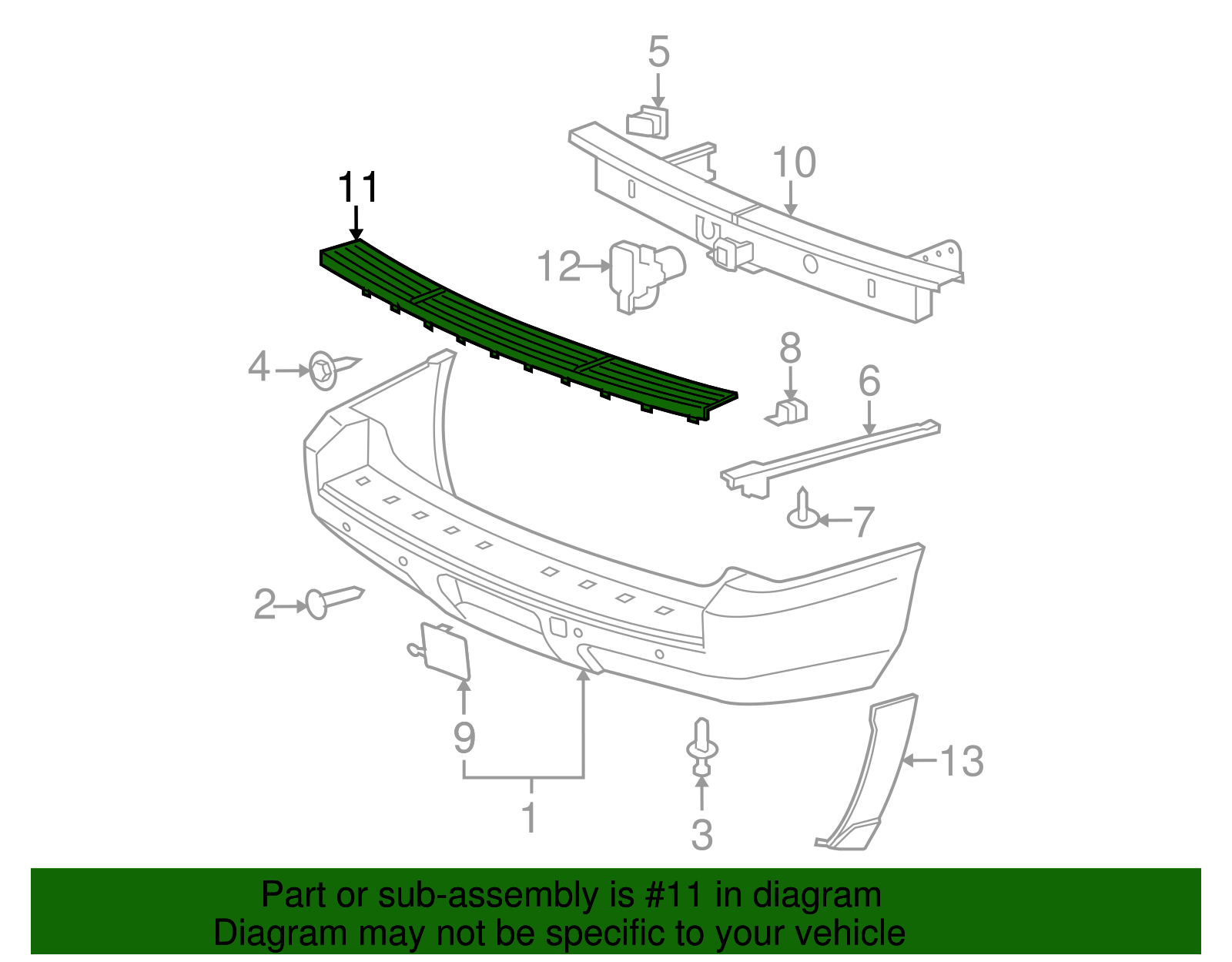 GM+OEM+Rear+Bumper-step+Pad+Protector+Guard+Sill+Plate+15203817 for ...