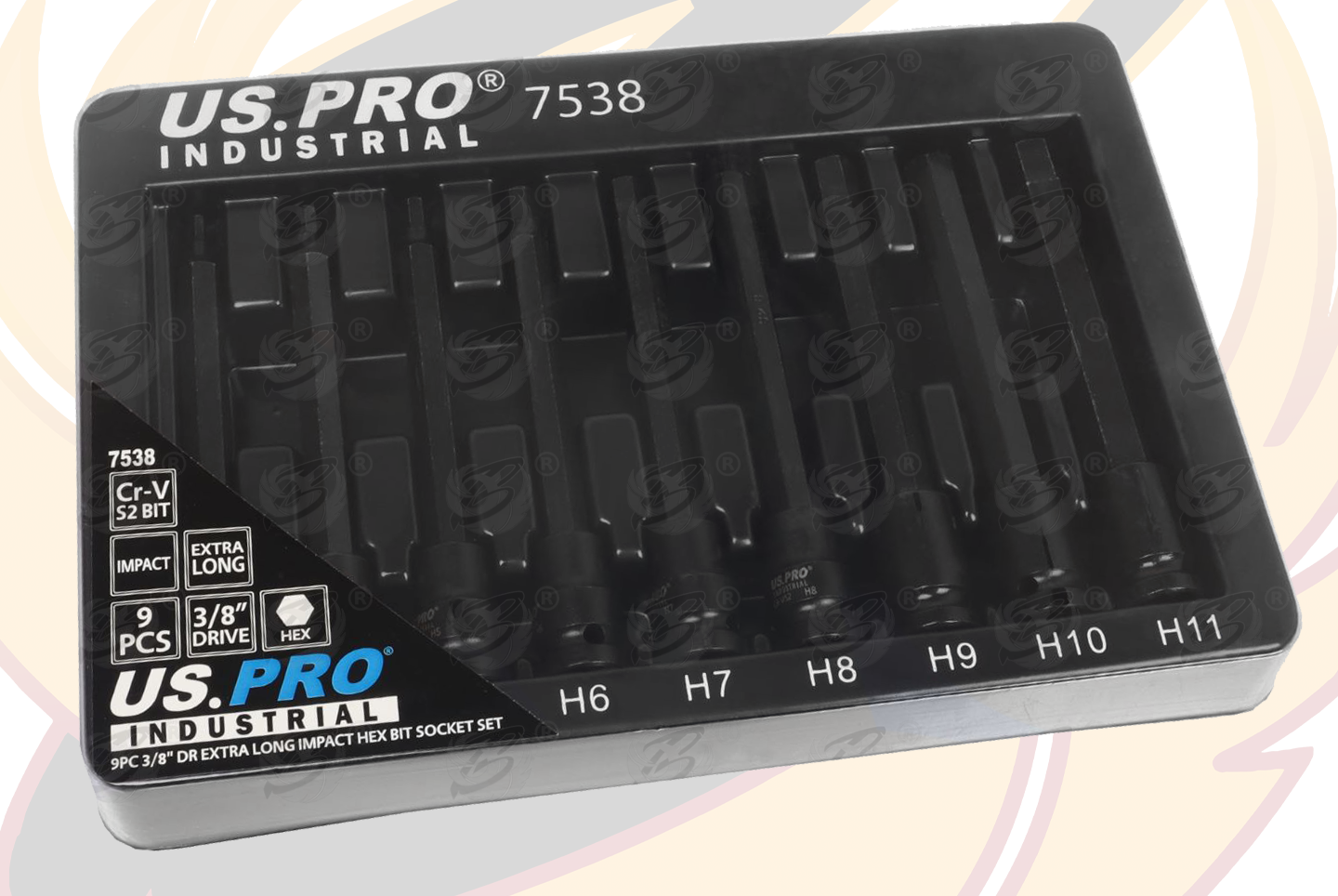 US PRO IMPACT HEX Bit Socket Set Short & Long Key 6 POINT Sockets H2 ...