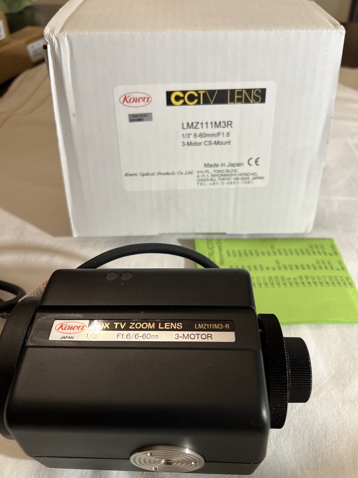 NEW KOWA LMZ111M3-R MOTORIZED 10X TV ZOOM LENS,1/3" F1.6/6-60mm 3-motor ...
