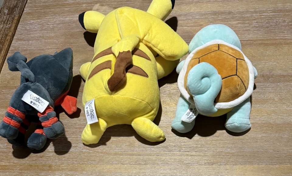 Lot of Three (3) Pokémon Plush - Litten, Pikachu, and Squirtle ...