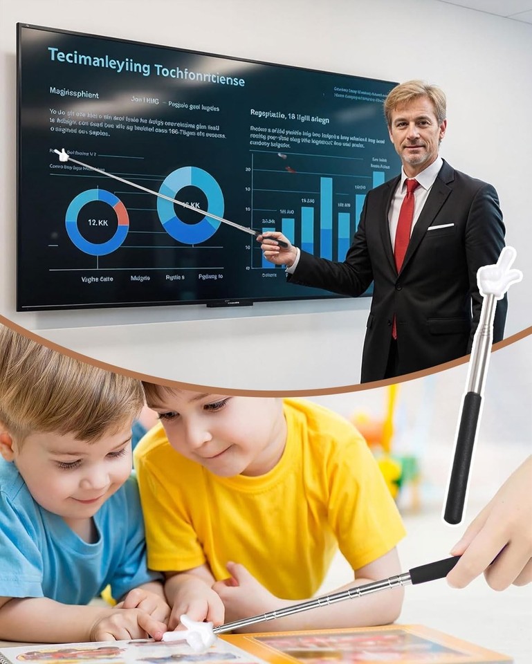 Telescopic Teachers Pointer, Retractable Hand Pointer Finger Stick Mini ...