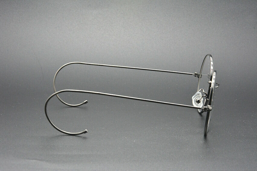 42/44/46/48mm Grey wire rim Round Eyeglass frames metal Eyewear Retro ...