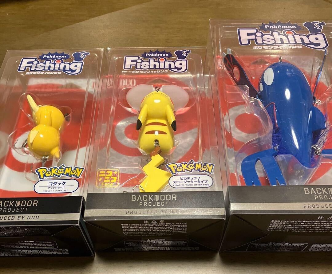 Pokemon Fishing Lure Set PIKACHU & KYOGRE & PSYDUCK(KODUCK) DUO New ...