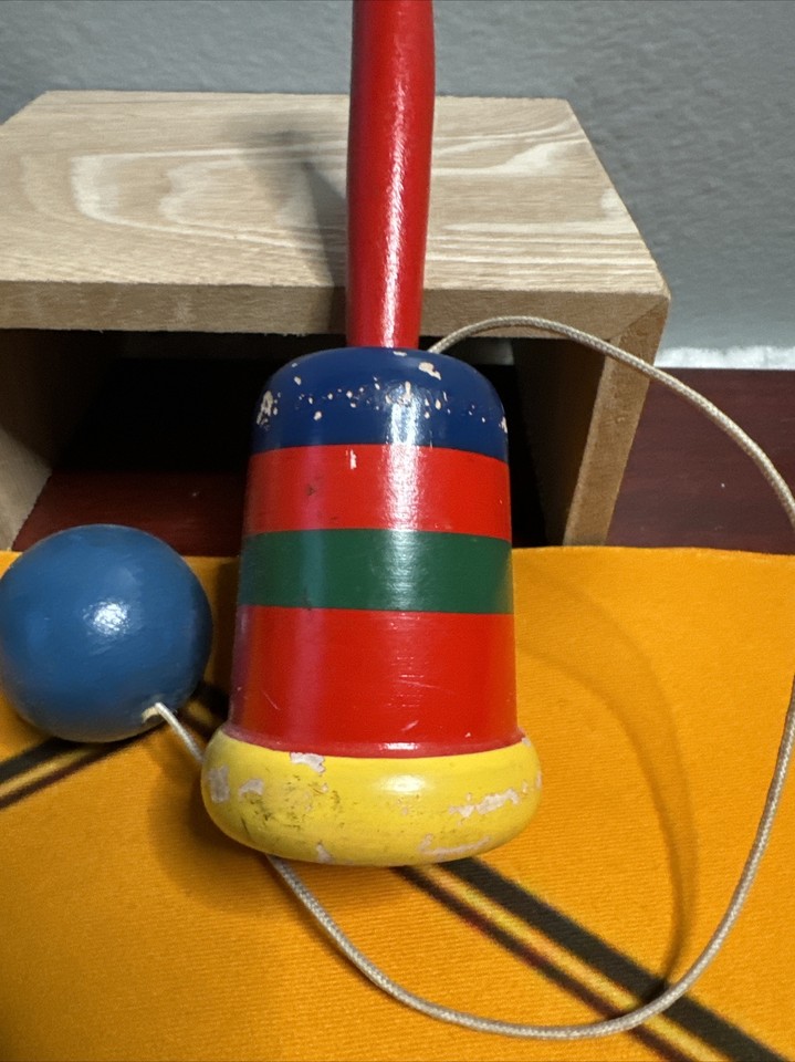Vintage Kids Stick Cup & Ball on String Toss Catch Game | eBay