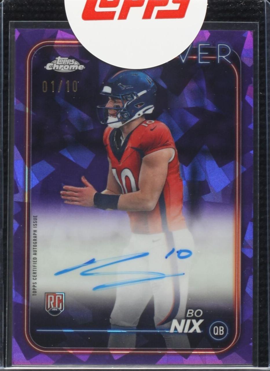 2024 Topps Chrome Sapphire Edition - Rookie Autographs Bo Nix #RA-BNI ...