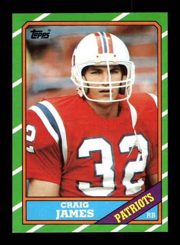 Craig James 1986 Topps NFL Football #32 New England Patriots Set-Break ...