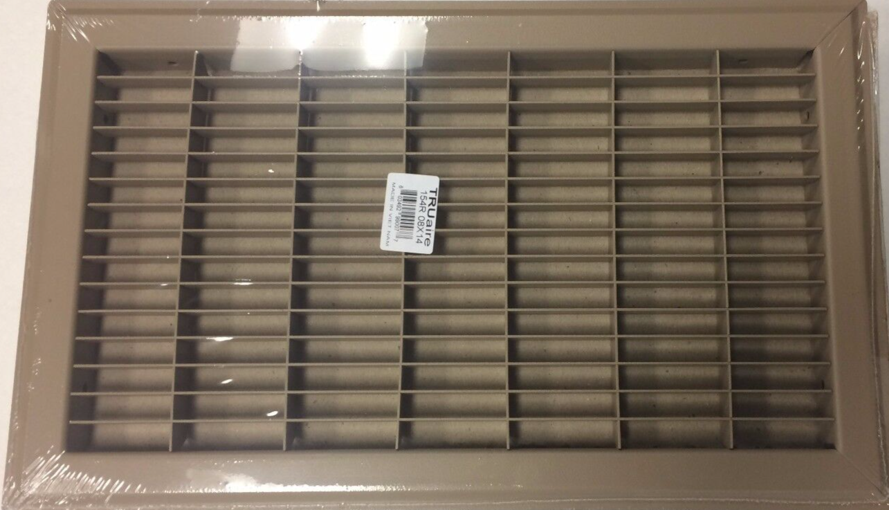 8"X 14" Heavy Duty Rigid Floor Grille - Fixed Blades Air Grill - Brown ...