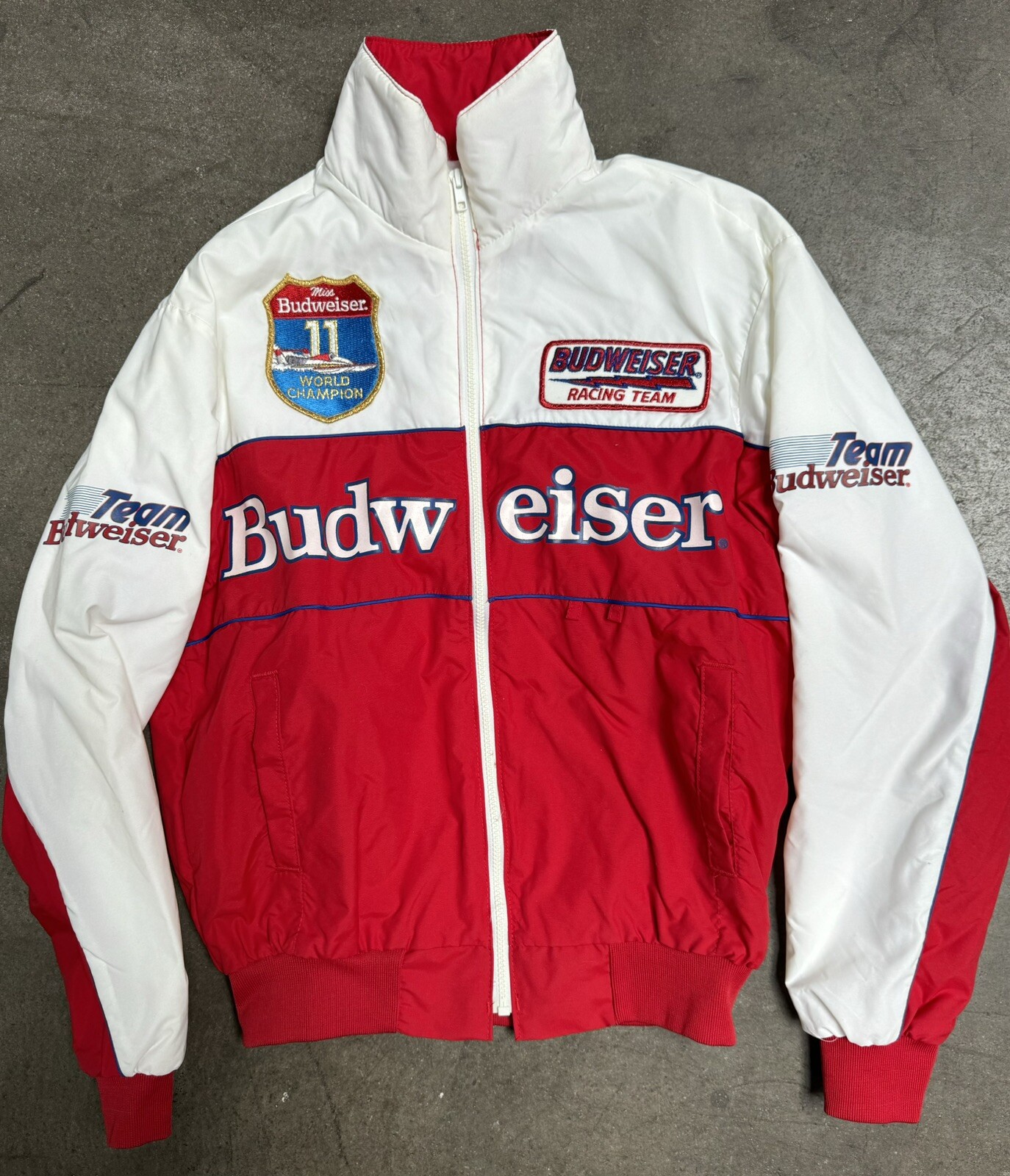 RARE Vintage Team Budweiser Racing Jacket Supplex Siz… - Gem