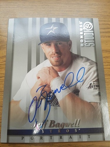 JEFF BAGWELL autographed/signed oversized card HOUSTON ASTROS--MLB HOF ...