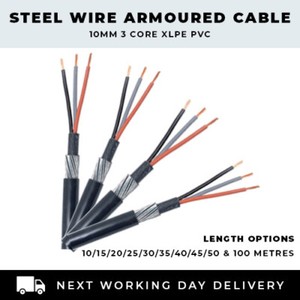 10MM 3 CORE SWA STEEL WIRE ARMOURED CABLE 6943X XLPE | eBay