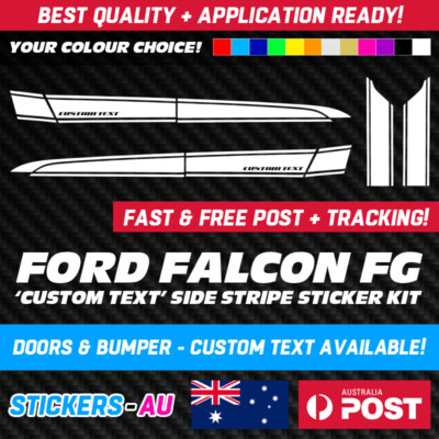 FORD FALCON FG CUSTOM TEXT SIDE STRIPE STICKERS - ALL FG SEDAN MODELS ...