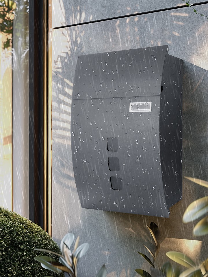 Letter Box with Lock Wall-Mounted Post Box & Viewing Windows Post Box ...