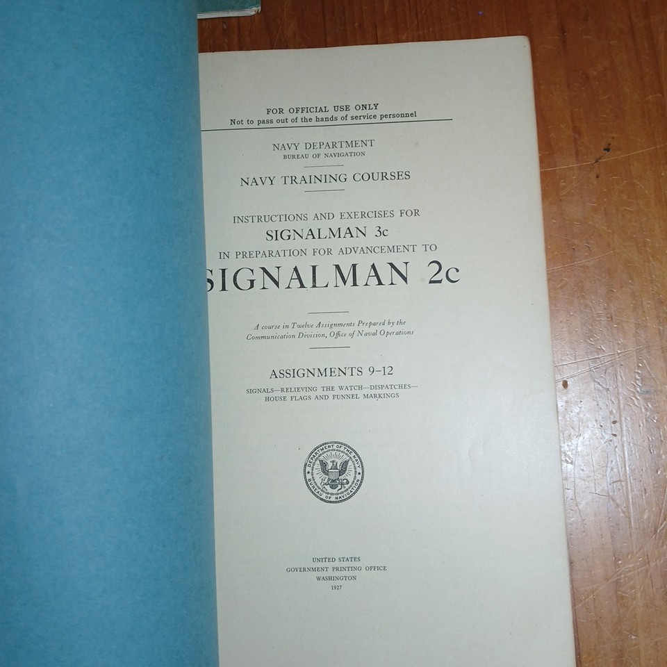 WWII US Navy Signalman 2c Training Manuals Set 1940s Military Course ...