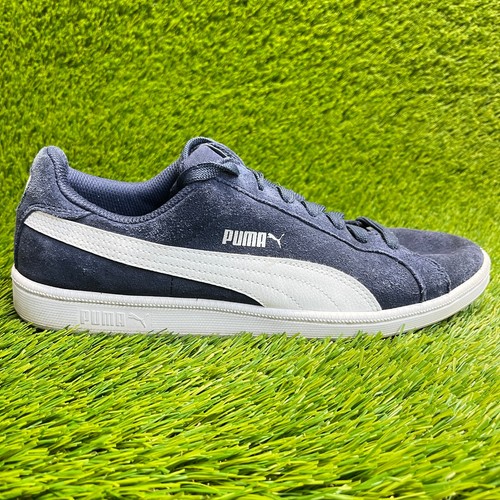 Puma Smash V2 Mens Size 10.5 Blue White Athletic Running Suede Shoes ...