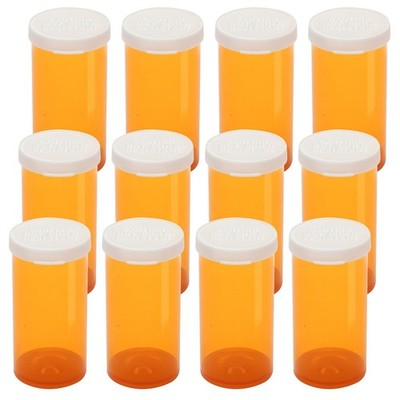 12pcs, 40 Dram Medicine Pill Bottles Non-Child SNAP Caps, Pharmacy ...