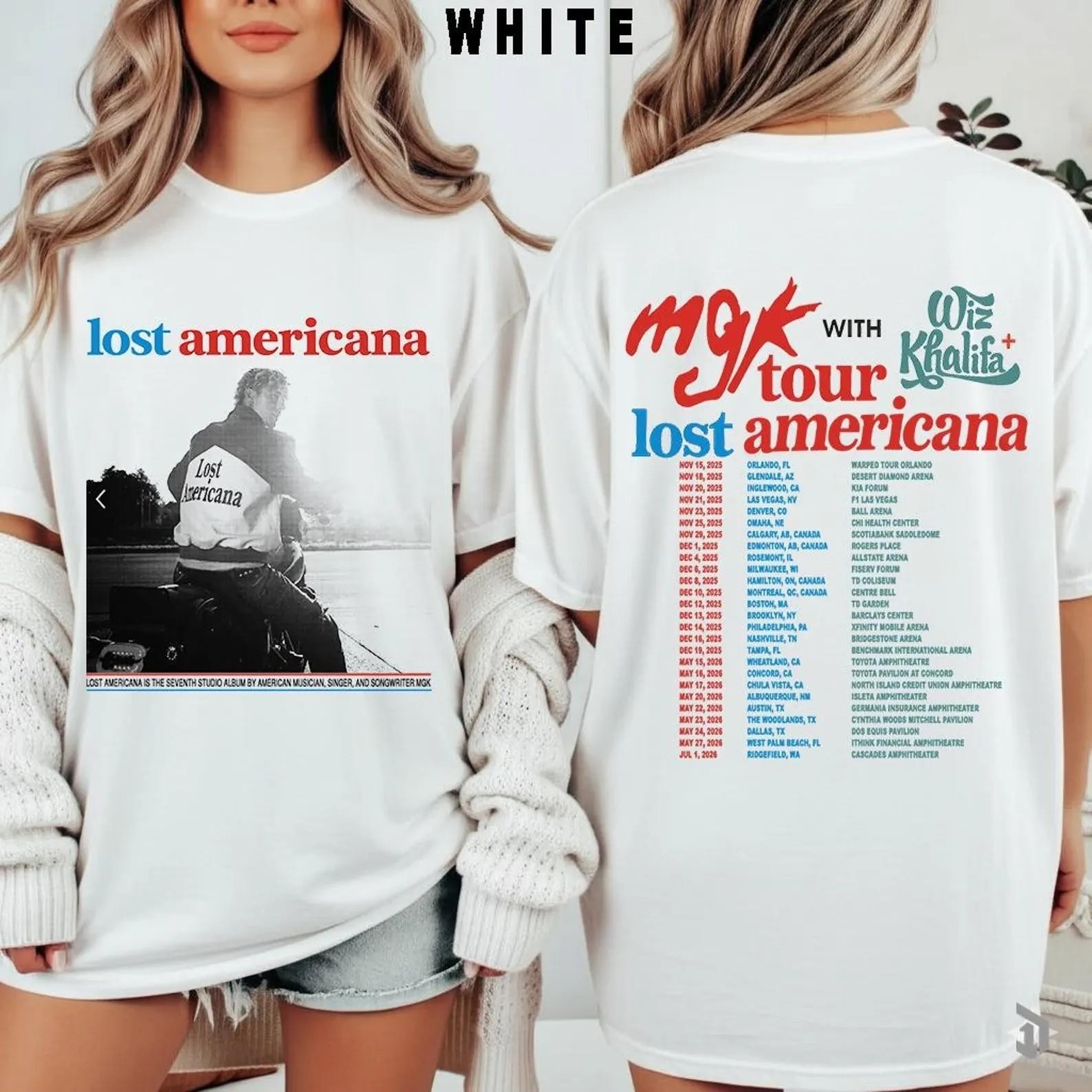 MGK Lost Americana Tour Shirt Machine Gun Kelly Merch Wiz Khalifa T ...