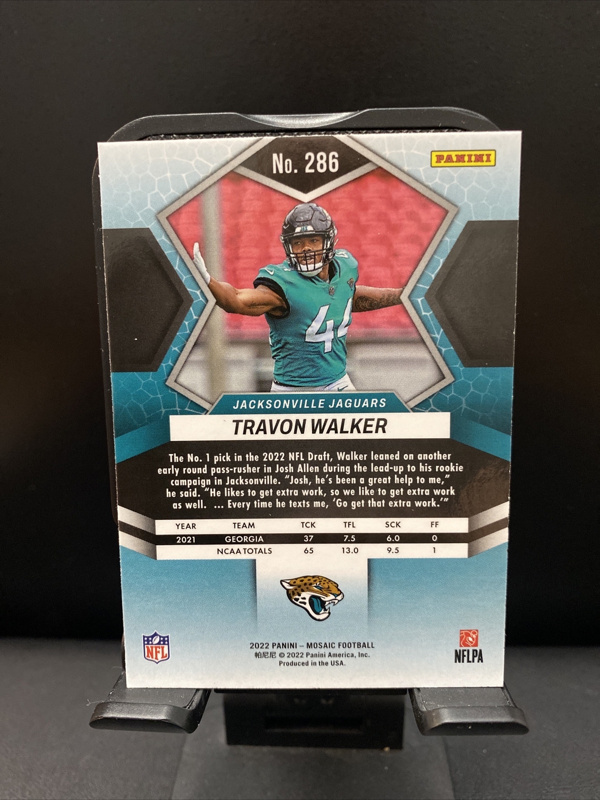 2022 Panini Mosaic Rc Travon Walker Rookie Silver Holo Prizm 286