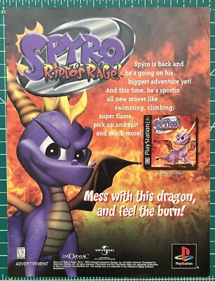 Rare Spyro Riptos Rage PS1 Game Advertisement 1999 PlayStation Ad | eBay