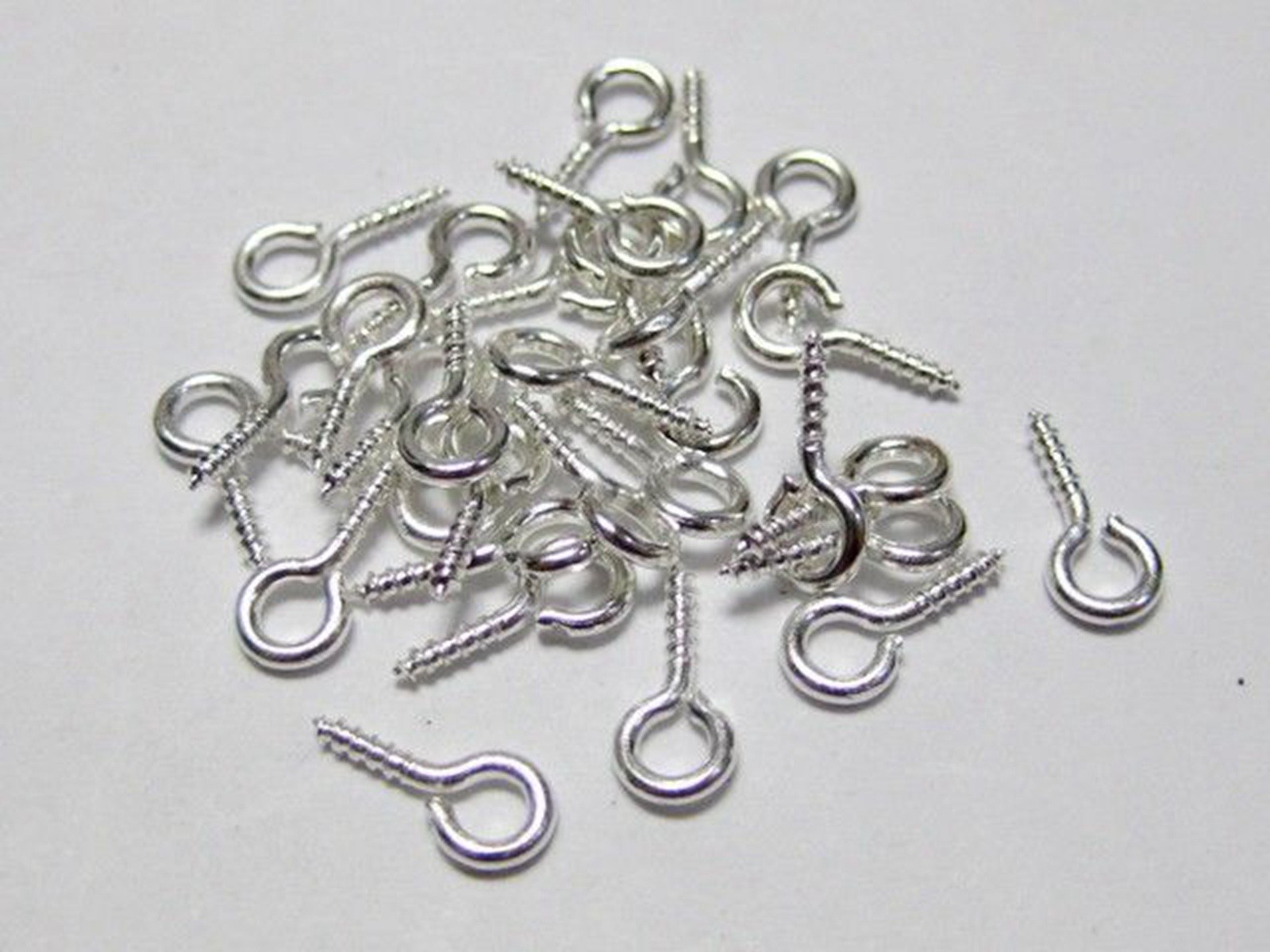 500 Silver Plated Screw Eye Bails Top Drilled Finding 8X4mm | eBay ...