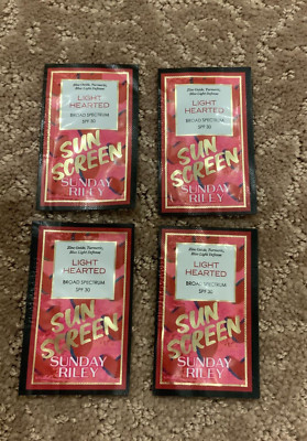 4x Sunday Riley Light Hearted Sun Screen SPF 30 Skin Care Sample 1mL ...