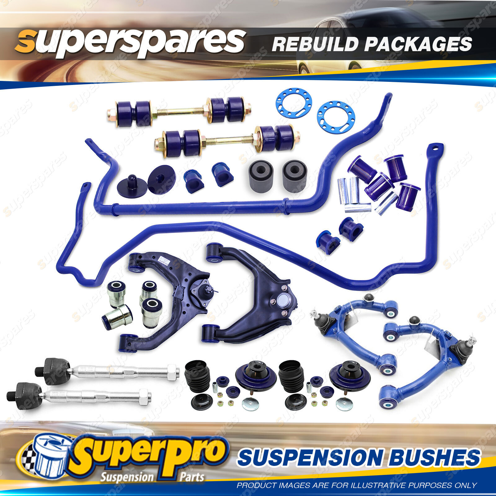 Front + Rear SuperPro Suspenison Bush Kit for Mitsubishi Pajero Sport ...