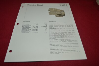 Cummins V-504-C Engines Dealers Brochure AMIL15 | eBay