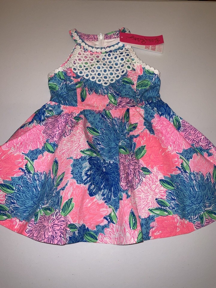 Lilly Pulitzer NWT Girls Little Kinley Dress Beach House Blooms $98 ...