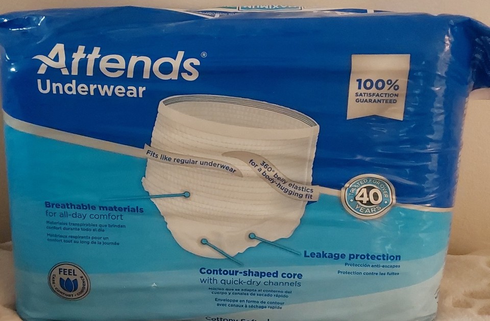 Attends Briefs Adult Brief Diapers Heavy Large Size 18 Pack Unopened ...