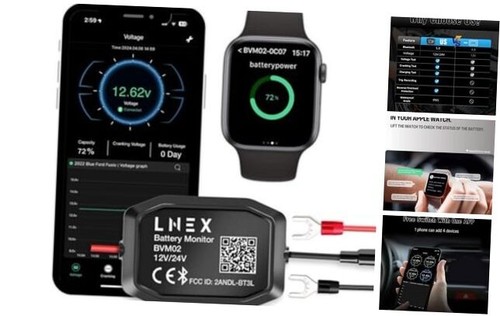 Bluetooth Battery Monitor，Wireless 12V 24V Automotive Battery Load ...