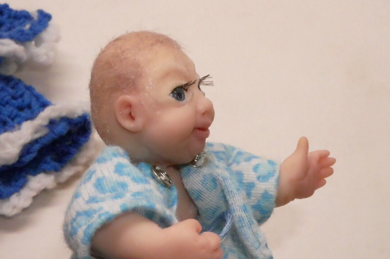 4" Mini Polymer Clay Reborn Male Baby Doll Anatomically Correct | eBay
